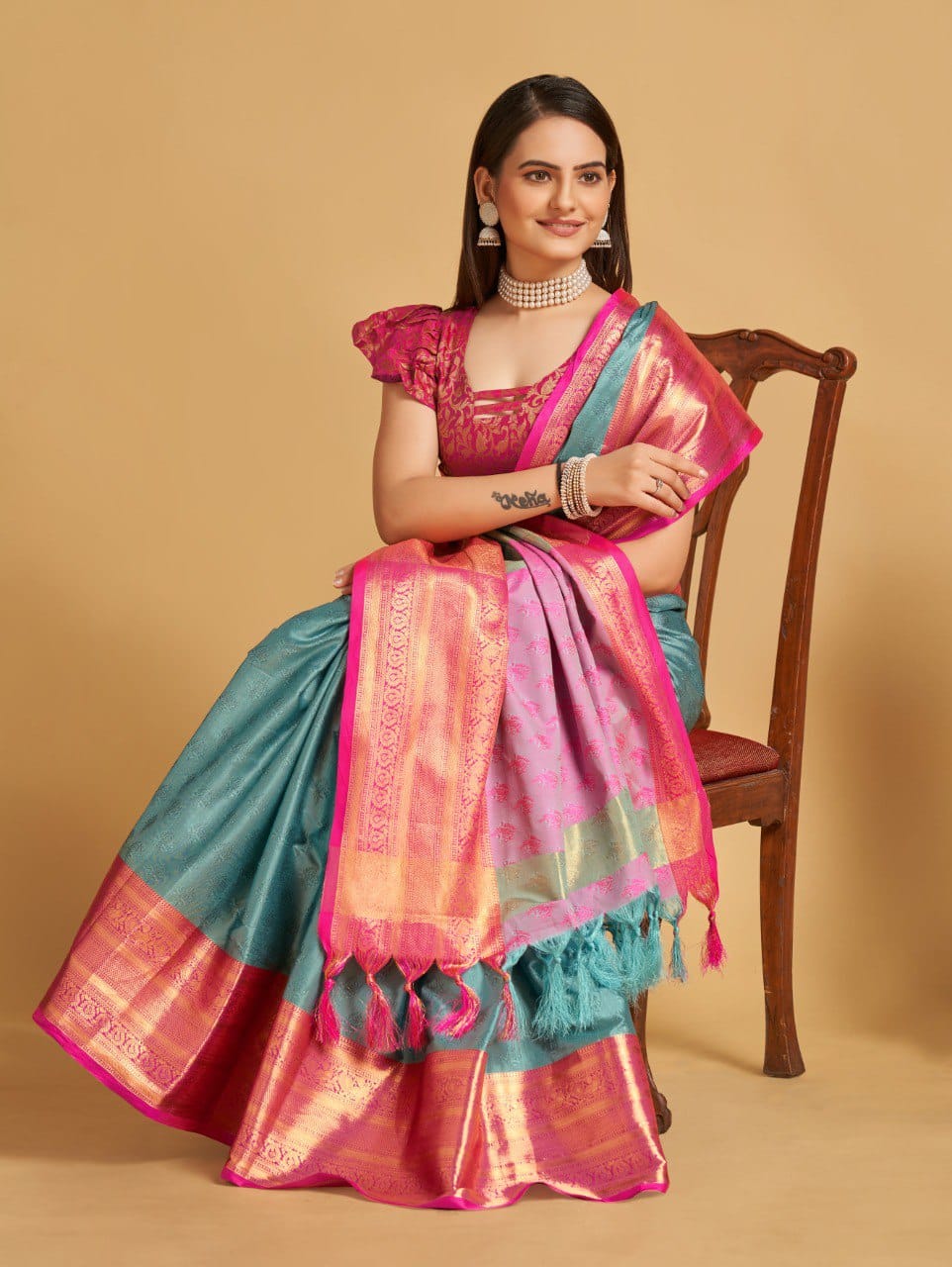 sky-blue-color-cotton-silk-saree-with-woven-design