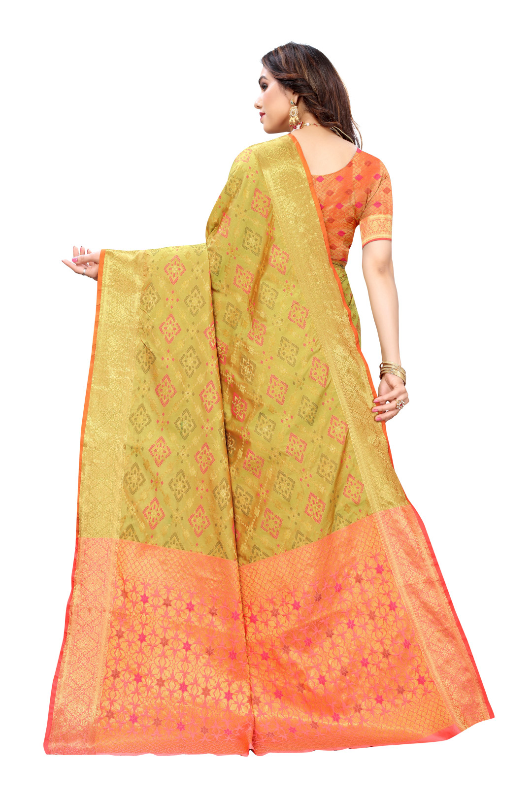 Mehndi green color banarasi patola silk saree with weaving work